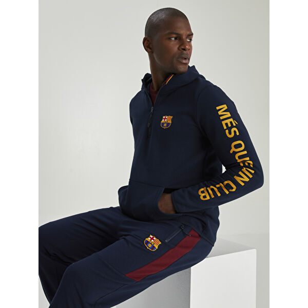 Kapüşonlu Uzun Kollu Barcelona Baskılı Erkek Taraftar Sweatshirt Kapüşonlu Uzun Kollu Barcelona Baskılı Erkek Taraftar Sweatshirt