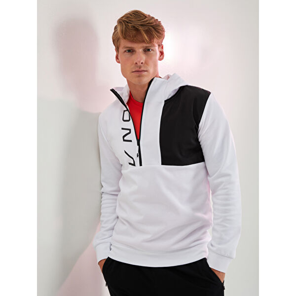 Kapüşonlu Uzun Kollu Baskılı Erkek Spor Sweatshirt Kapüşonlu Uzun Kollu Baskılı Erkek Spor Sweatshirt