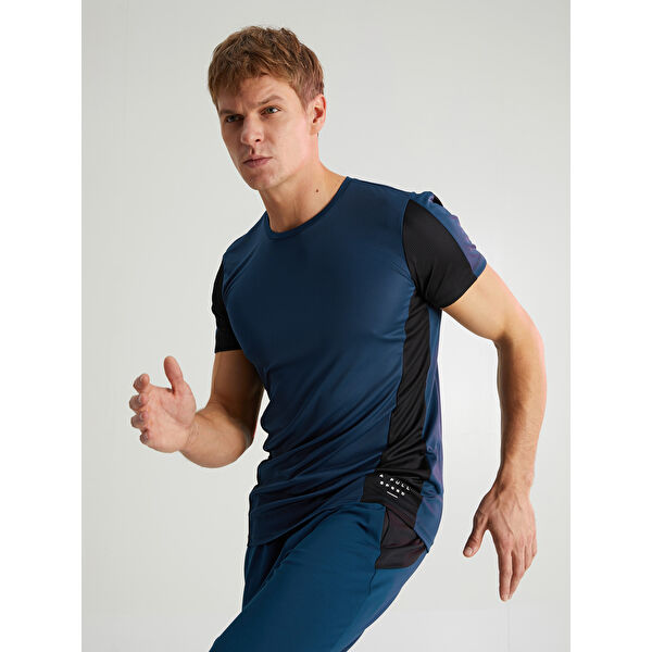 LCW SPORTS Bisiklet Yaka Kısa Kollu Renk Bloklu Erkek Spor Tişört