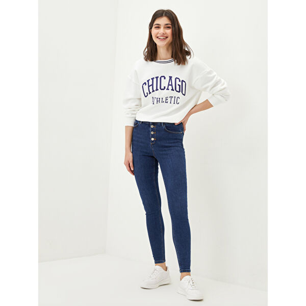 Yüksek Bel Super Skinny Fit Cep Detaylı Kadın Rodeo Jean Pantolon Yüksek Bel Super Skinny Fit Cep Detaylı Kadın Rodeo Jean Pantolon