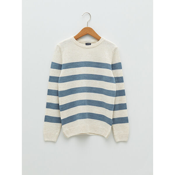 Bisiklet Yaka Çizgili Uzun Kollu Erkek Çocuk Triko Kazak Bisiklet Yaka Çizgili Uzun Kollu Erkek Çocuk Triko Kazak