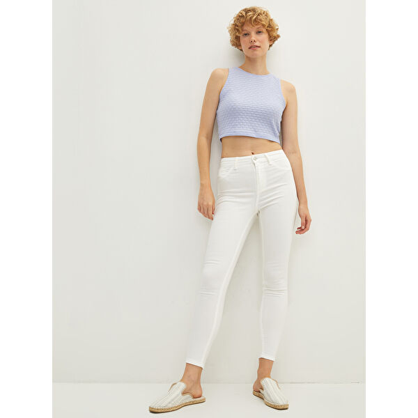 Yüksek Bel Super Skinny Fit Cep Detaylı Kadın Rodeo Jean Pantolon Yüksek Bel Super Skinny Fit Cep Detaylı Kadın Rodeo Jean Pantolon