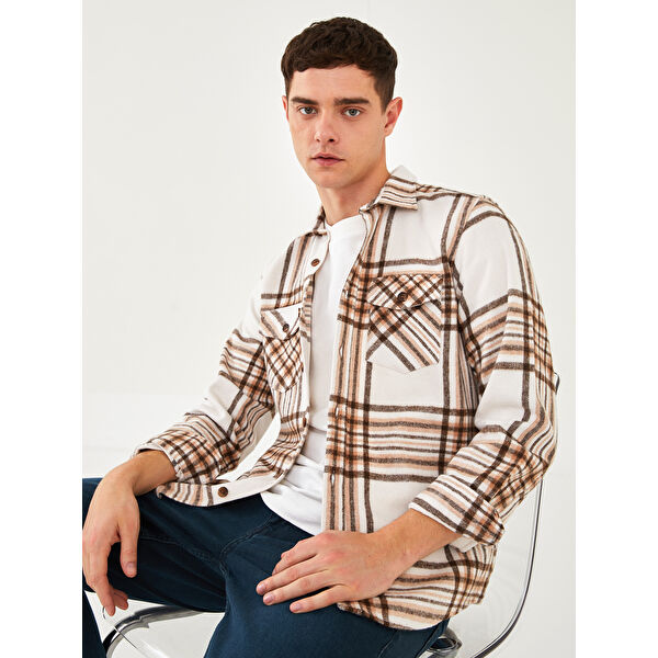 Regular Fit Uzun Kollu Ekose Erkek Oduncu Gömlek Ceket Regular Fit Uzun Kollu Ekose Erkek Oduncu Gömlek Ceket