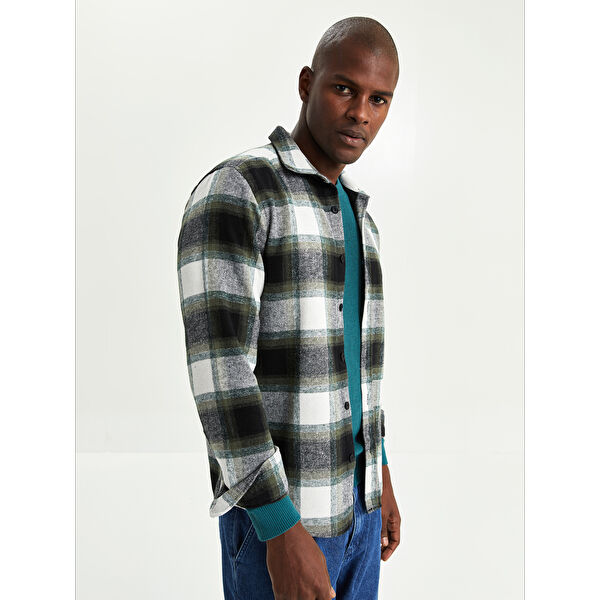 Regular Fit Uzun Kollu Ekose Erkek Gömlek Ceket Regular Fit Uzun Kollu Ekose Erkek Gömlek Ceket