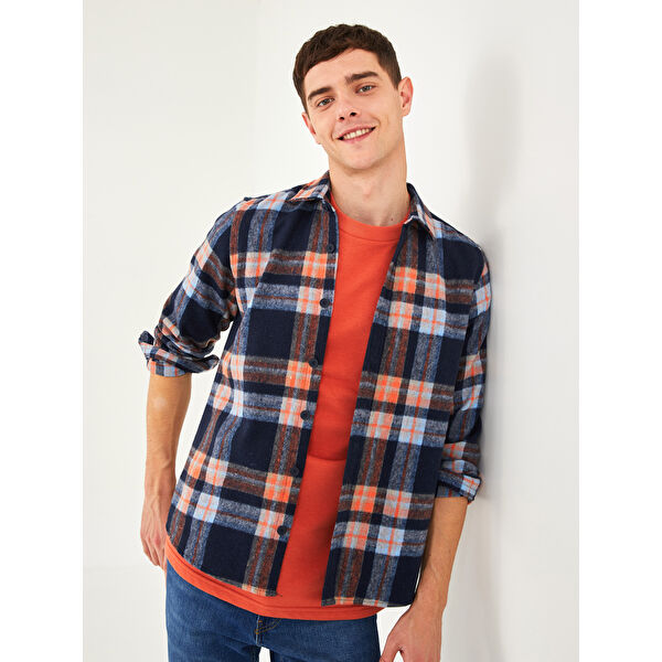 XSIDE Regular Fit Uzun Kollu Ekose Erkek Gömlek Ceket