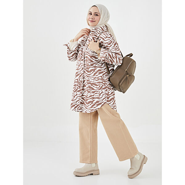 Standart Fit Geniş Paça Gabardin Kadın Pantolon