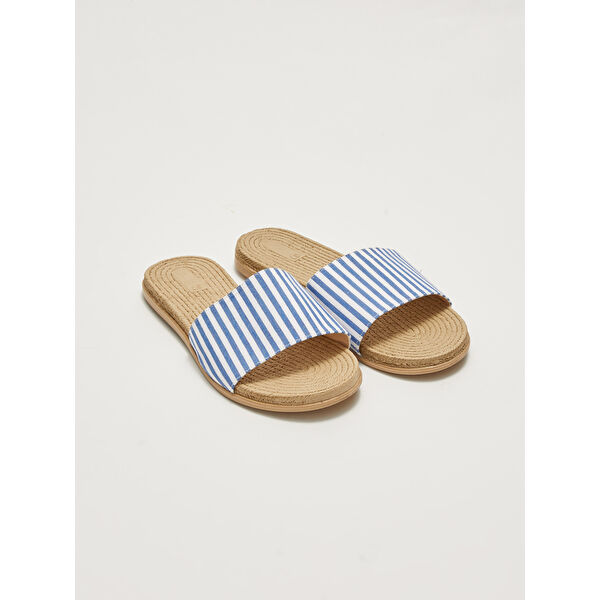 Tek Bantlı Hasır Detaylı Kadın Terlik