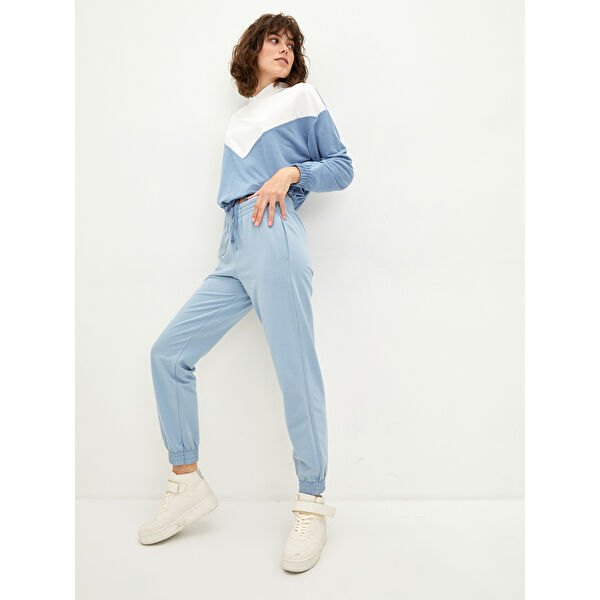 Beli Lastikli Düz Cep Detaylı Kadın Jogger Eşofman Altı