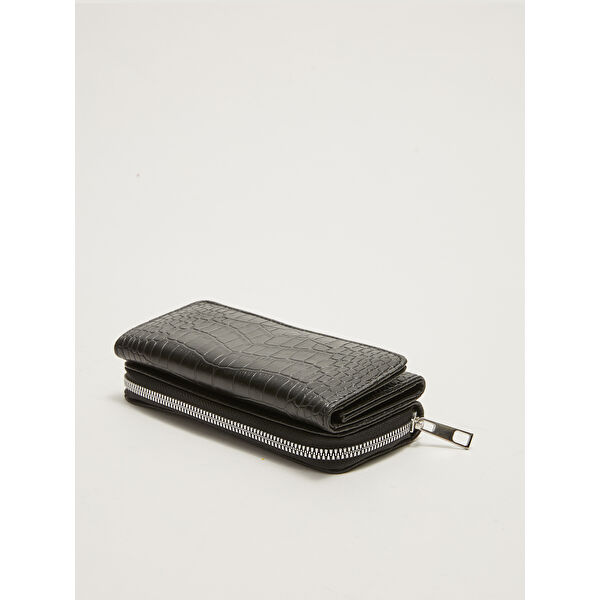 Deri Görünümlü Kapaklı Kadın Cüzdan