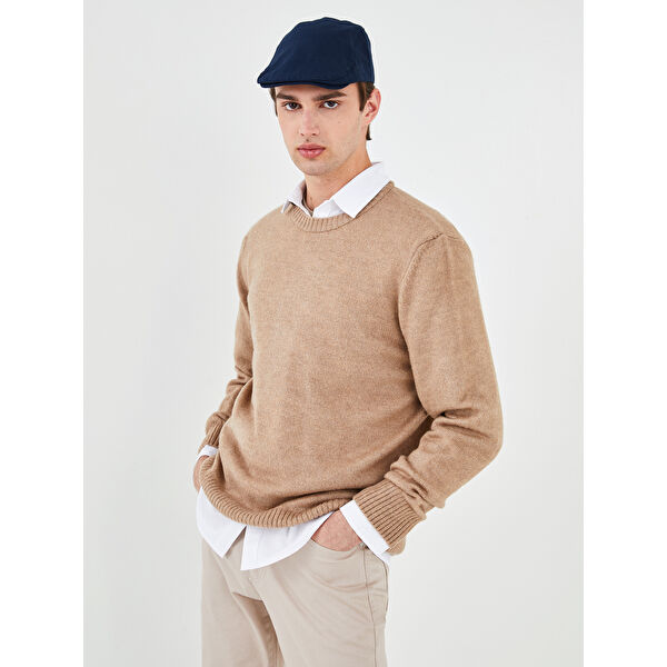 Bisiklet Yaka Uzun Kollu Erkek Triko Kazak