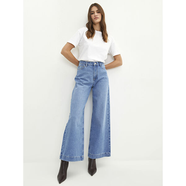 Standart Fit Cep Detaylı Kadın Rodeo Jean Pantolon Standart Fit Cep Detaylı Kadın Rodeo Jean Pantolon