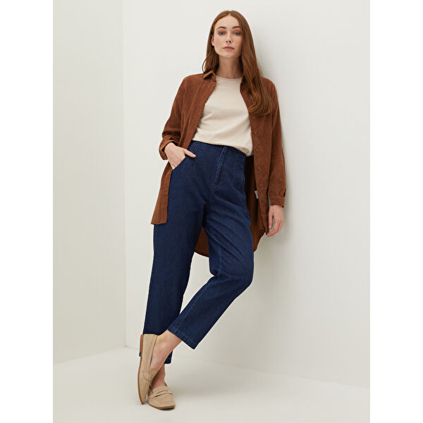 Standart Fit Cep Detaylı Kadın Rodeo Jean Pantolon Standart Fit Cep Detaylı Kadın Rodeo Jean Pantolon