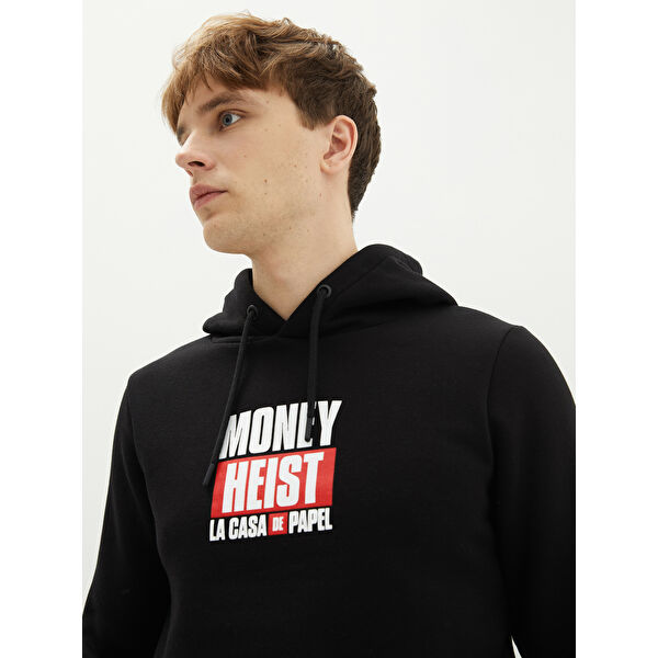 Kapüşonlu Uzun Kollu La Casa De Papel Baskılı Kalın Erkek Sweatshirt Kapüşonlu Uzun Kollu La Casa De Papel Baskılı Kalın Erkek Sweatshirt