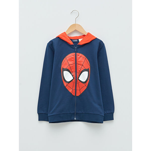 Kapüşonlu Spiderman Baskılı Uzun Kollu Erkek Çocuk Fermuarlı Sweatshirt Kapüşonlu Spiderman Baskılı Uzun Kollu Erkek Çocuk Fermuarlı Sweatshirt
