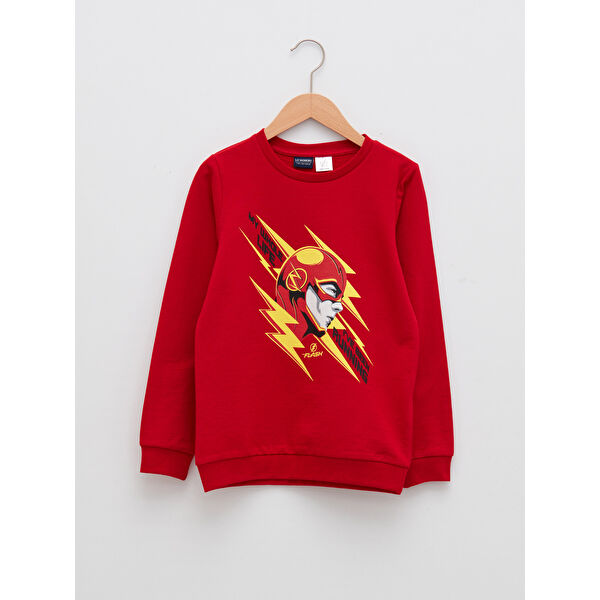 Bisiklet Yaka The Flash Baskılı Uzun Kollu Erkek Çocuk Sweatshirt Bisiklet Yaka The Flash Baskılı Uzun Kollu Erkek Çocuk Sweatshirt