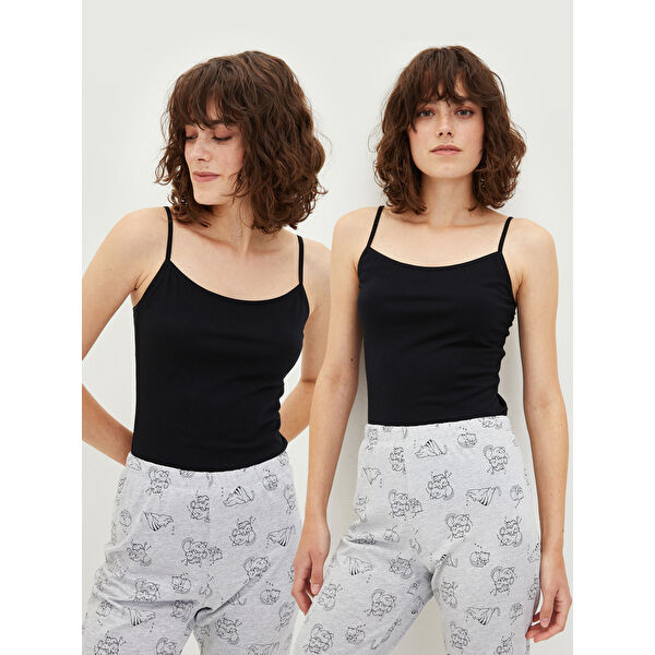 LCW DREAM Kare Yaka Askılı Düz Kadın Atlet 2'li Paket LCW DREAM Kare Yaka Askılı Düz Kadın Atlet 2'li Paket