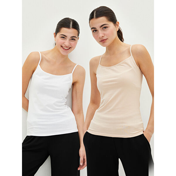 LCW DREAM Kare Yaka Askılı Düz Kadın Atlet 2'li Paket LCW DREAM Kare Yaka Askılı Düz Kadın Atlet 2'li Paket