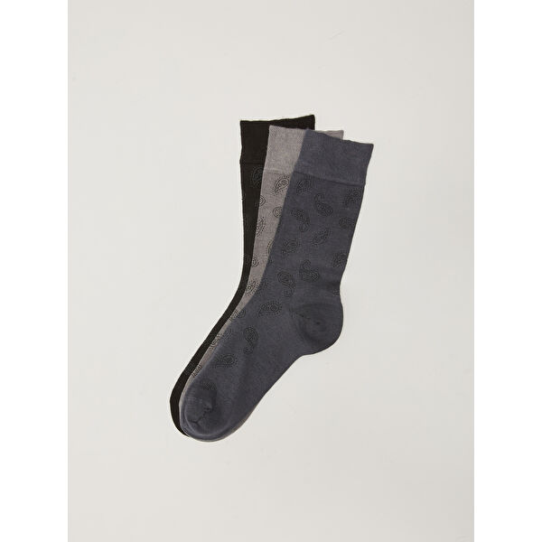 Desenli Erkek Bambu Soket Çorap 3'lü Desenli Erkek Bambu Soket Çorap 3'lü