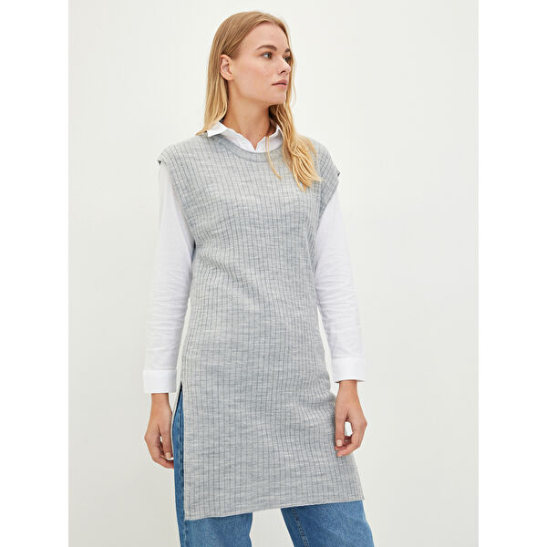 Bisiklet Yaka Düz Kadın Triko Süveter Bisiklet Yaka Düz Kadın Triko Süveter