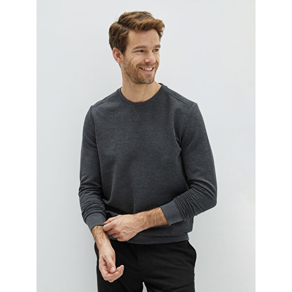 LCW BASIC Bisiklet Yaka Uzun Kollu Erkek Sweatshirt