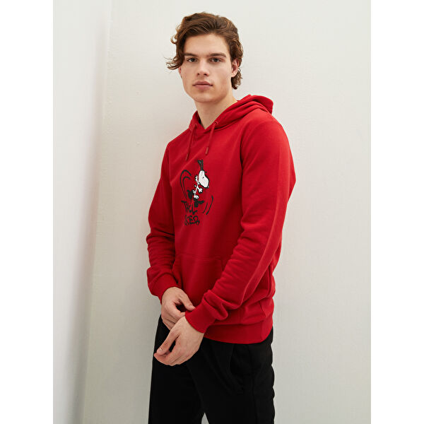 Kapüşonlu Uzun Kollu Snoopy Baskılı Erkek Sweatshirt Kapüşonlu Uzun Kollu Snoopy Baskılı Erkek Sweatshirt
