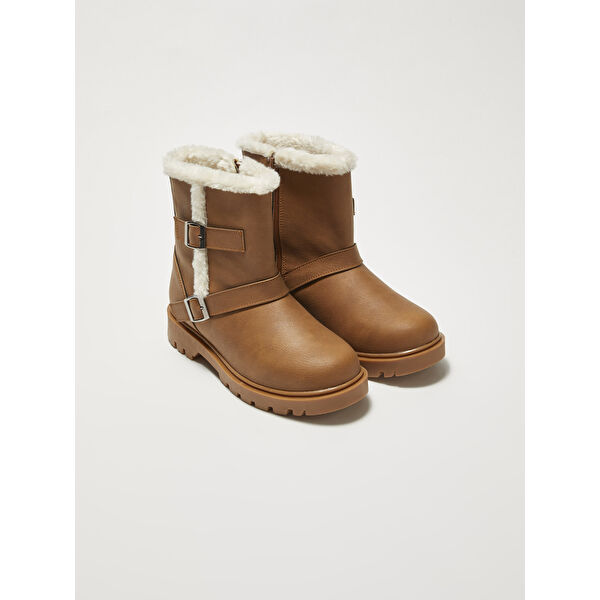 Fermuarlı Toka Detaylı Kız Çocuk Bot