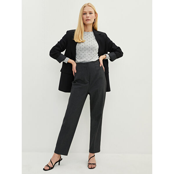 Standart Fit Düz Kadın Havuç Pantolon