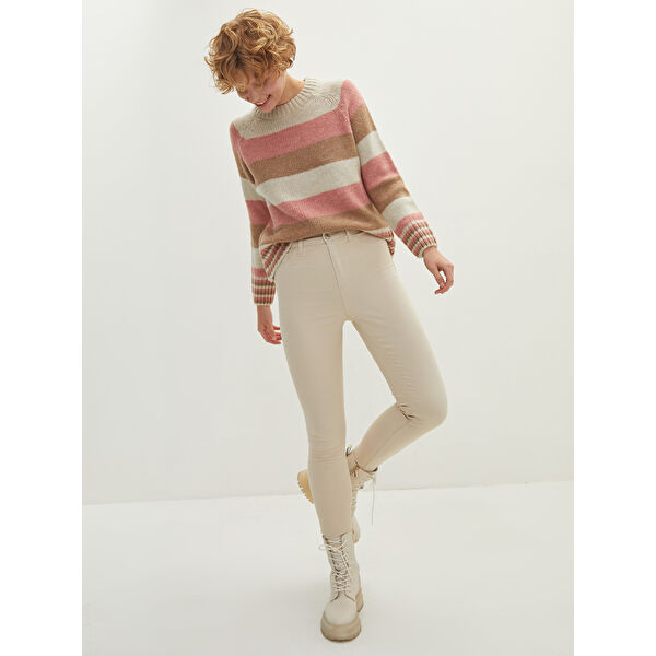 Yüksek Bel Süper Skinny Fit Cep Detaylı Kadın Jean Pantolon Yüksek Bel Süper Skinny Fit Cep Detaylı Kadın Jean Pantolon