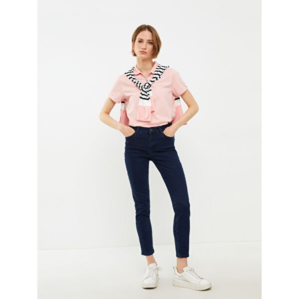 Skinny Fit Düz Cep Detaylı Kadın Rodeo Jean Pantolon Skinny Fit Düz Cep Detaylı Kadın Rodeo Jean Pantolon