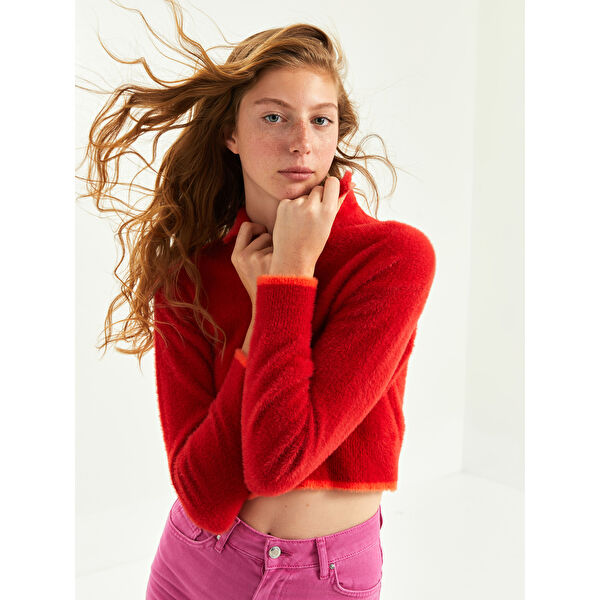 X-SIDE x Aleyna Kalaycıoğlu Kadın Triko Kazak - Polo Yaka Düz Uzun Kollu Crop X-SIDE x Aleyna Kalaycıoğlu Kadın Triko Kazak - Polo Yaka Düz Uzun Kollu Crop