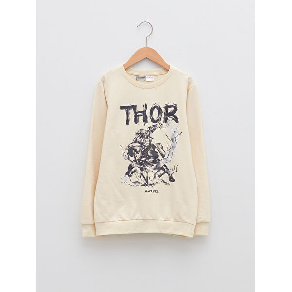 Bisiklet Yaka Thor Baskılı Uzun Kollu Erkek Çocuk Sweatshirt Bisiklet Yaka Thor Baskılı Uzun Kollu Erkek Çocuk Sweatshirt