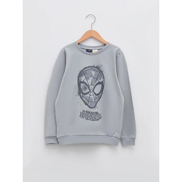 Bisiklet Yaka Spiderman Baskılı Uzun Kollu Erkek Çocuk Sweatshirt Bisiklet Yaka Spiderman Baskılı Uzun Kollu Erkek Çocuk Sweatshirt
