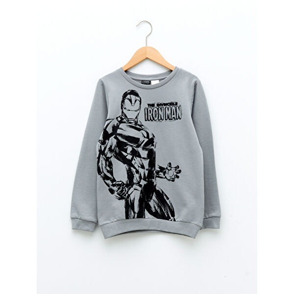 Bisiklet Yaka İron Man Baskılı Uzun Kollu Erkek Çocuk Sweatshirt Bisiklet Yaka İron Man Baskılı Uzun Kollu Erkek Çocuk Sweatshirt