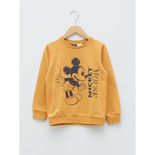 Bisiklet Yaka Mickey Mouse Baskılı Uzun Kollu Erkek Çocuk Sweatshirt Bisiklet Yaka Mickey Mouse Baskılı Uzun Kollu Erkek Çocuk Sweatshirt
