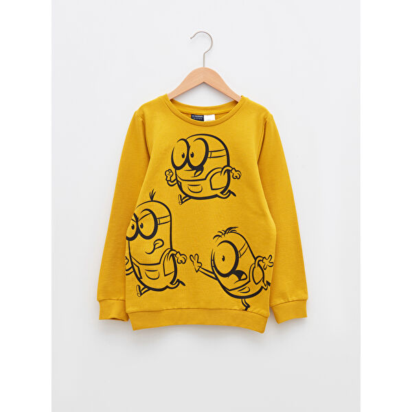 Bisiklet Yaka Minions Baskılı Uzun Kollu Erkek Çocuk Sweatshirt Bisiklet Yaka Minions Baskılı Uzun Kollu Erkek Çocuk Sweatshirt