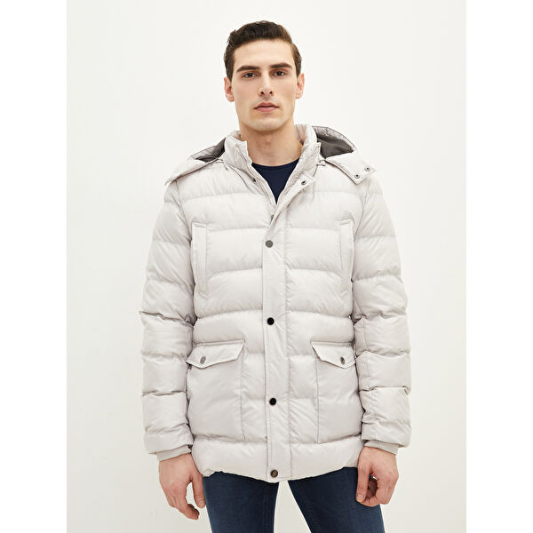 Standart Kalıp Kapüşonlu Erkek Şişme Mont Standart Kalıp Kapüşonlu Erkek Şişme Mont