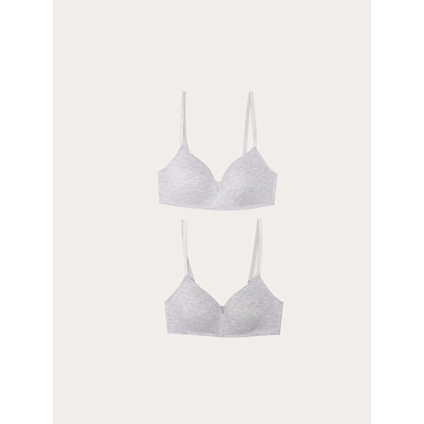 Balensiz Düz Dolgusuz Tişört Sütyen 2'li Paket