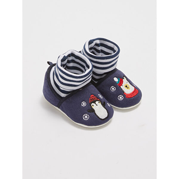 Nakış Detaylı Çoraplı Erkek Bebek Yürüme Öncesi Ayakkabı