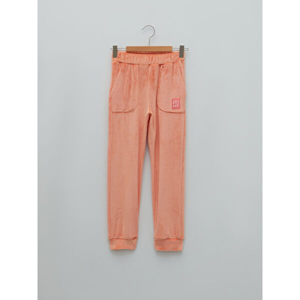 Beli Lastikli Basic Kadife Kız Çocuk Jogger Eşofman Altı