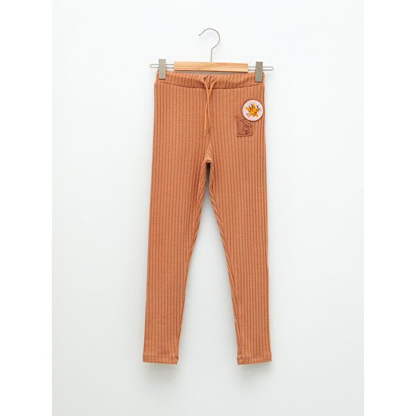 Beli Lastikli Baskılı Kız Çocuk Uzun Tayt