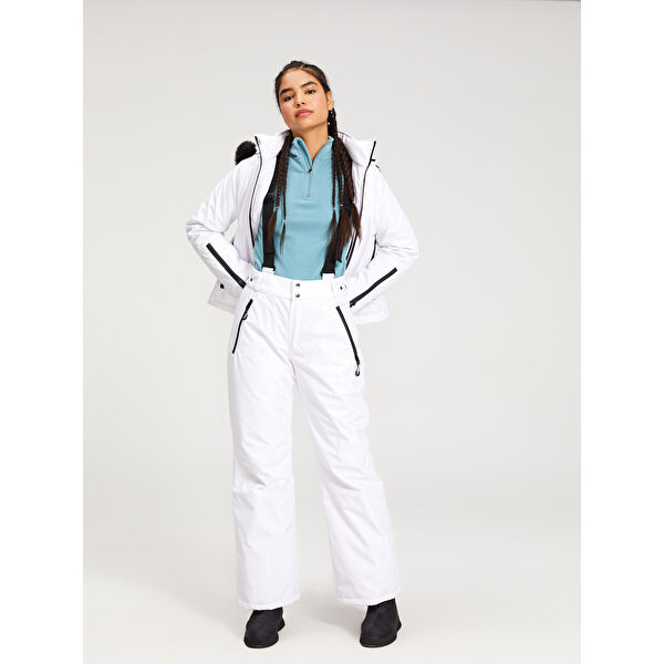 Standart Fit Düz Cep Detaylı Kadın Kayak Pantolonu Standart Fit Düz Cep Detaylı Kadın Kayak Pantolonu