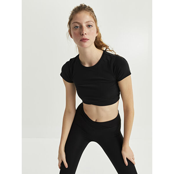 XSIDE Bisiklet Yaka Düz Kısa Kollu Crop Kadın Spor Tişört XSIDE Bisiklet Yaka Düz Kısa Kollu Crop Kadın Spor Tişört