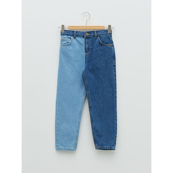 Renk Bloklu Pamuklu Erkek Çocuk Jean Pantolon Renk Bloklu Pamuklu Erkek Çocuk Jean Pantolon