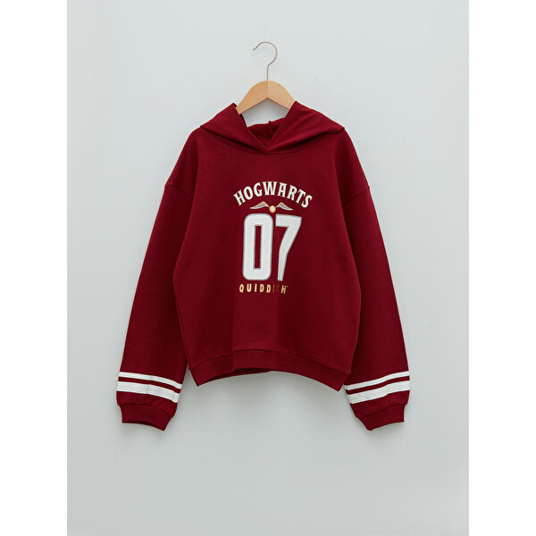 Kapüşonlu Harry Potter Baskılı Uzun Kollu Kız Çocuk Sweatshirt Kapüşonlu Harry Potter Baskılı Uzun Kollu Kız Çocuk Sweatshirt