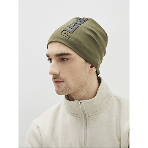 Yazı Baskılı Erkek Pamuklu Bere