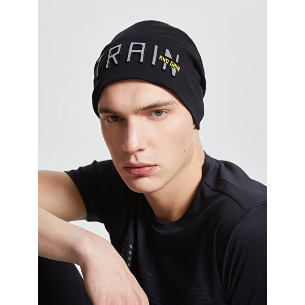 Yazı Baskılı Erkek Pamuklu Bere