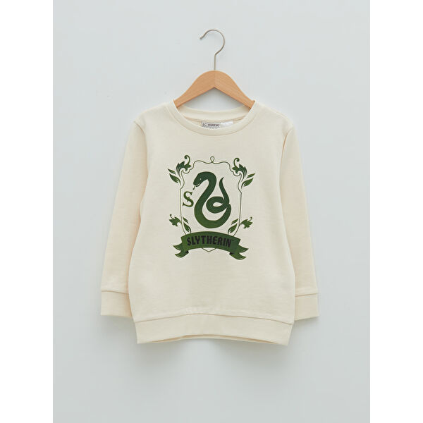 Bisiklet Yaka Slytherin Baskılı Uzun Kollu Kız Çocuk Sweatshirt