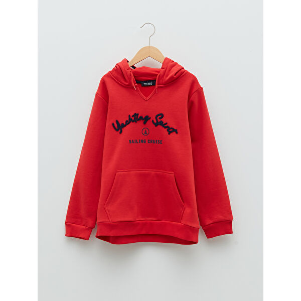 Kapüşonlu Nakış Detaylı Uzun Kollu Kız Çocuk Sweatshirt