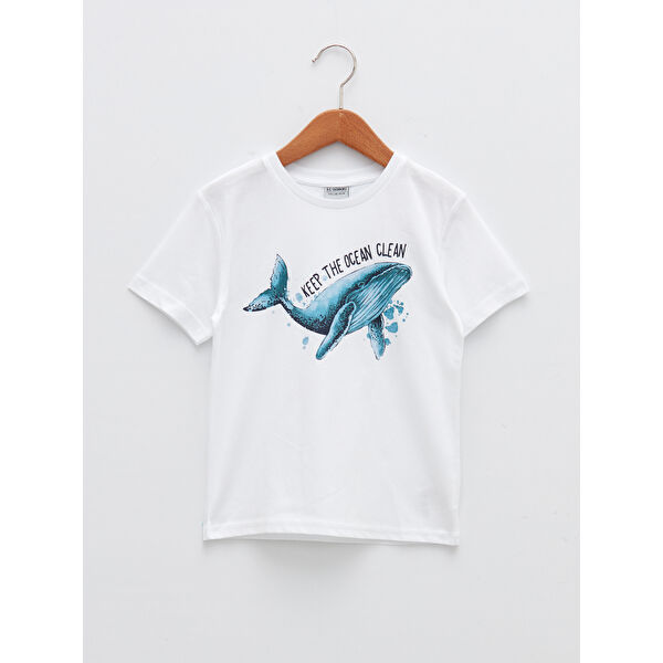 Bisiklet Yaka Baskılı Kısa Kollu Pamuklu Erkek Çocuk Tişört Bisiklet Yaka Baskılı Kısa Kollu Pamuklu Erkek Çocuk Tişört