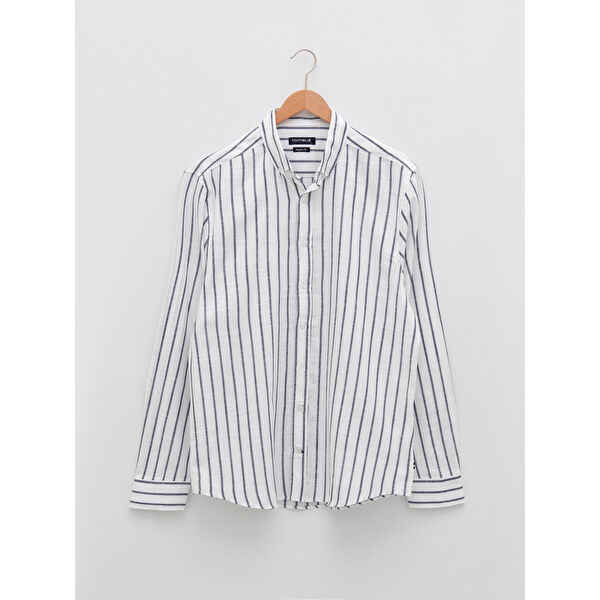 Regular Fit Uzun Kollu Çizgili Erkek Gömlek